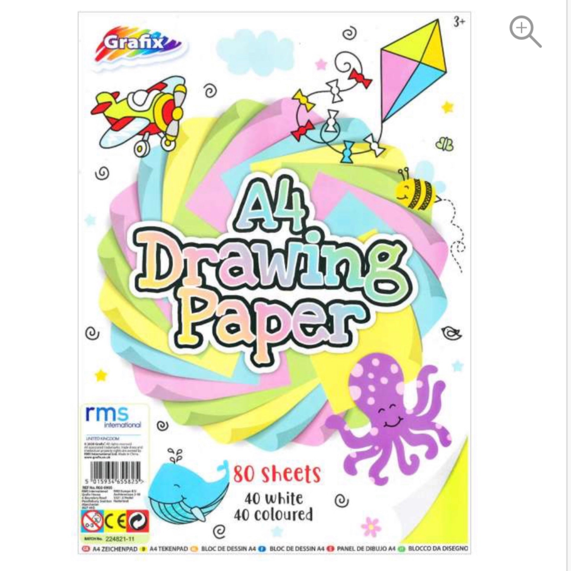 Drawing Paper White/Coloured - 80 Sheets – Stiwdio Biwmares